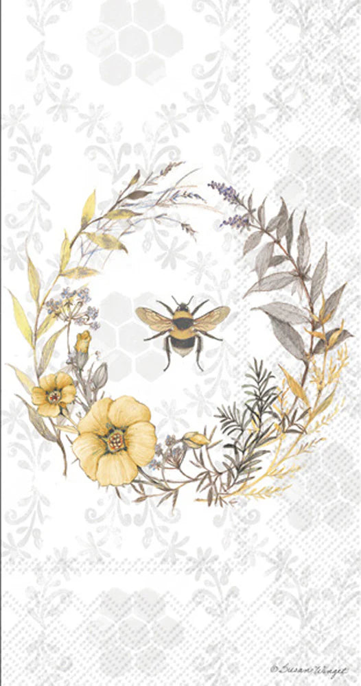 Bee Wildflower Wreath Guest Towels - Spoiled Rotten