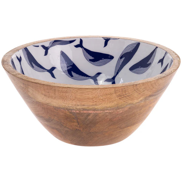 Navy Whale Wood Bowl - Spoiled Rotten