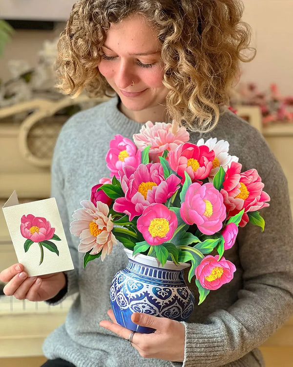 Peony Paradise Pop-Up Bouquet | Life-Size Freshcut Paper Flowers ...