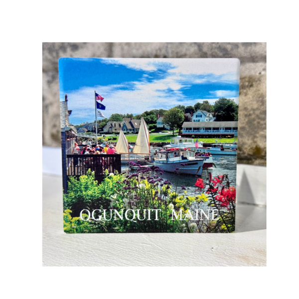 Perkins Cove Summer Patio Ogunquit Ceramic Coaster - Spoiled Rotten