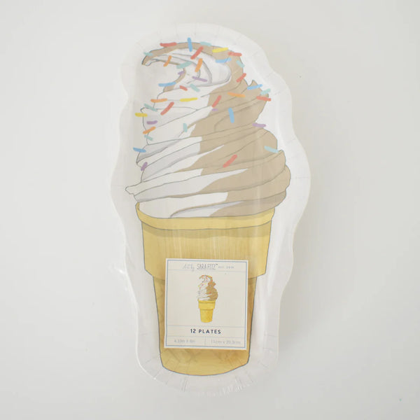 Sara Fitz Soft Serve Die Cut Paper Plates - Spoiled Rotten