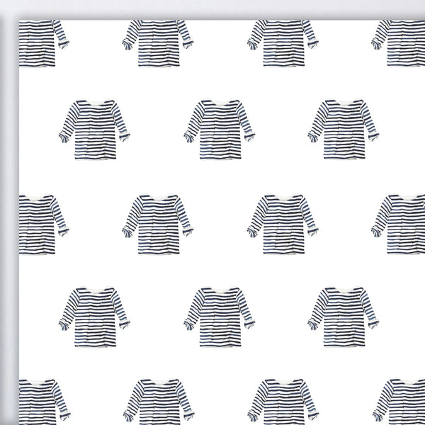 Navy + White Striped Shirt Gift Wrap - Spoiled Rotten